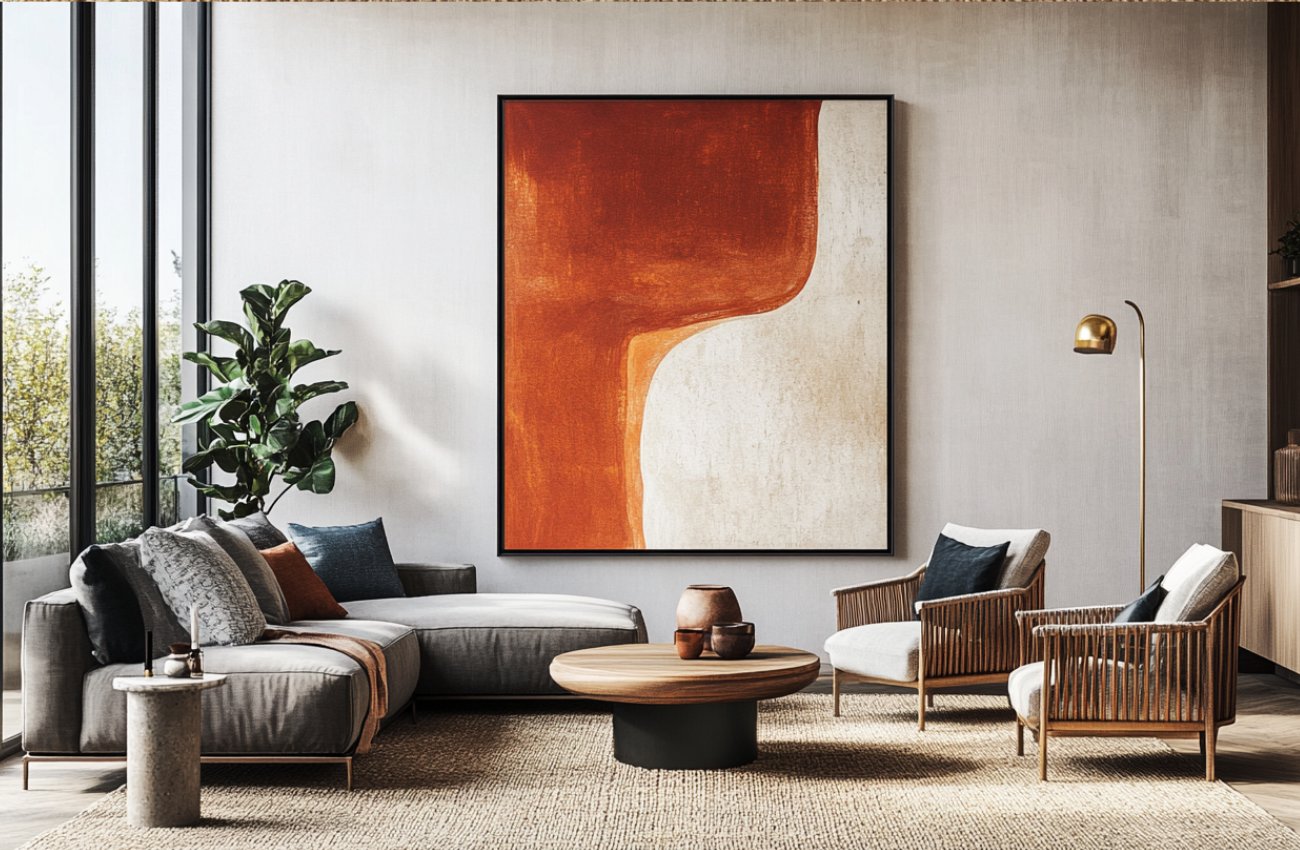Burnt Orange Abstract Art Ideas - Stone & Gray – Stone and Gray