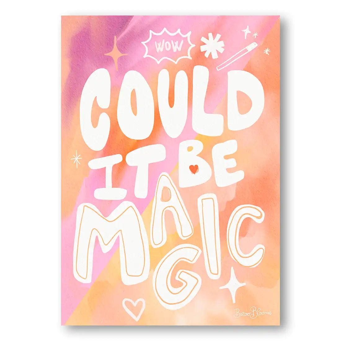 Could It Be Magic Word Art Print – Stone and Gray