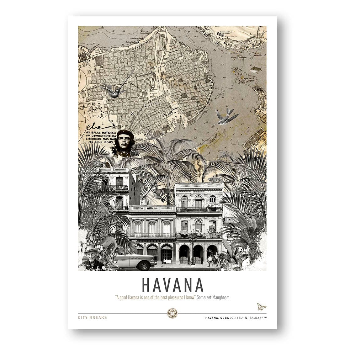 Havana City Breaks Print (Portrait) | Custom Sizes, Fine Art Paper ...