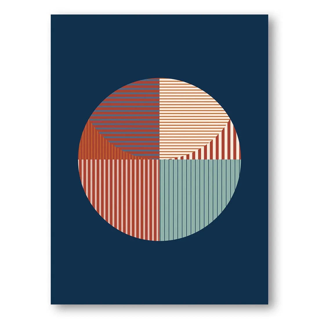 Geometric Contrast Circle Art Print – Stone and Gray