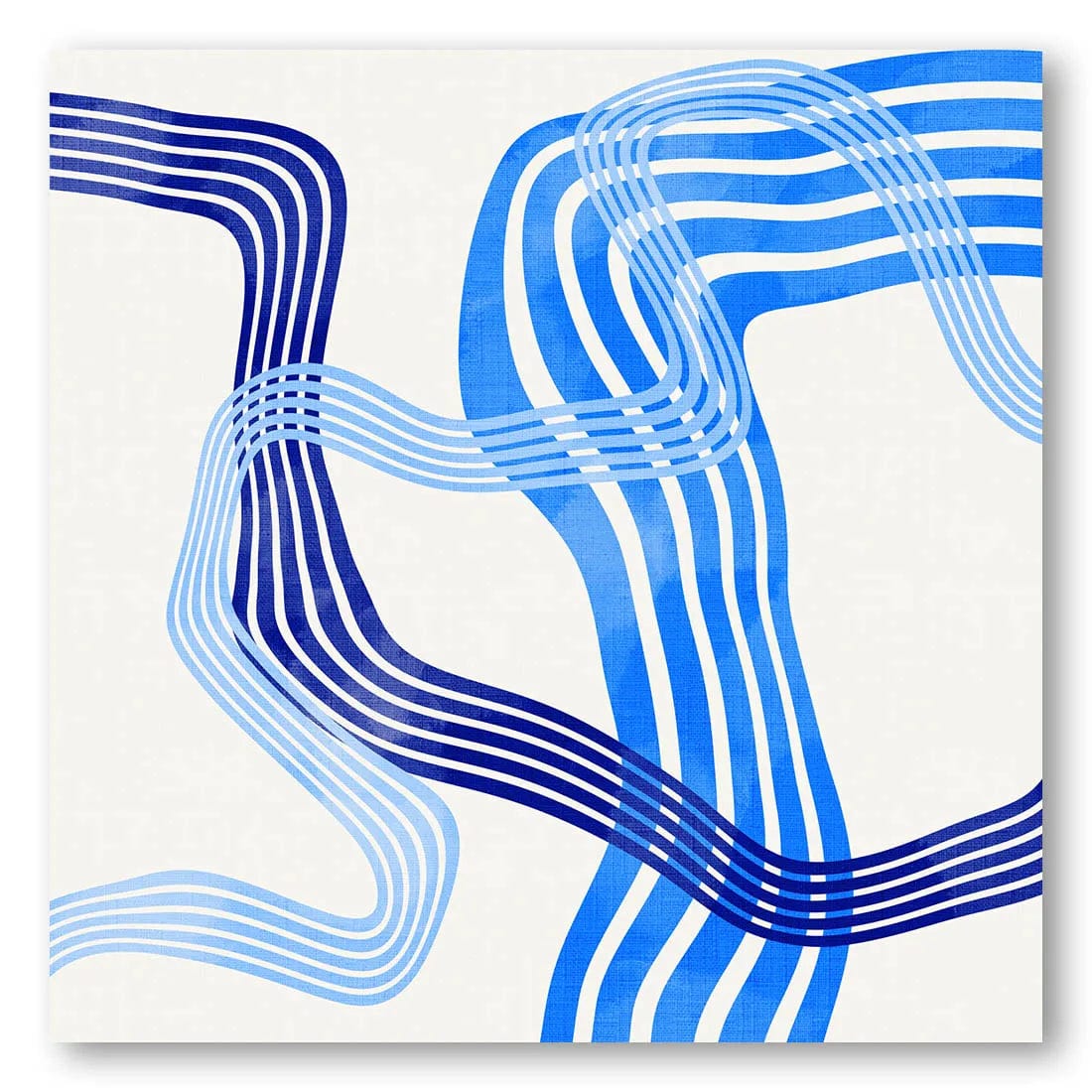 Flowing Blue Ribbons Art Print – Stone and Gray