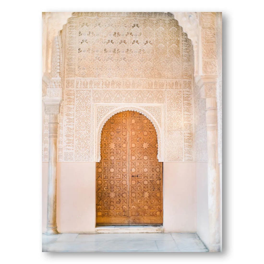 Alhambra Doorway Elegance Photo Print – Stone and Gray