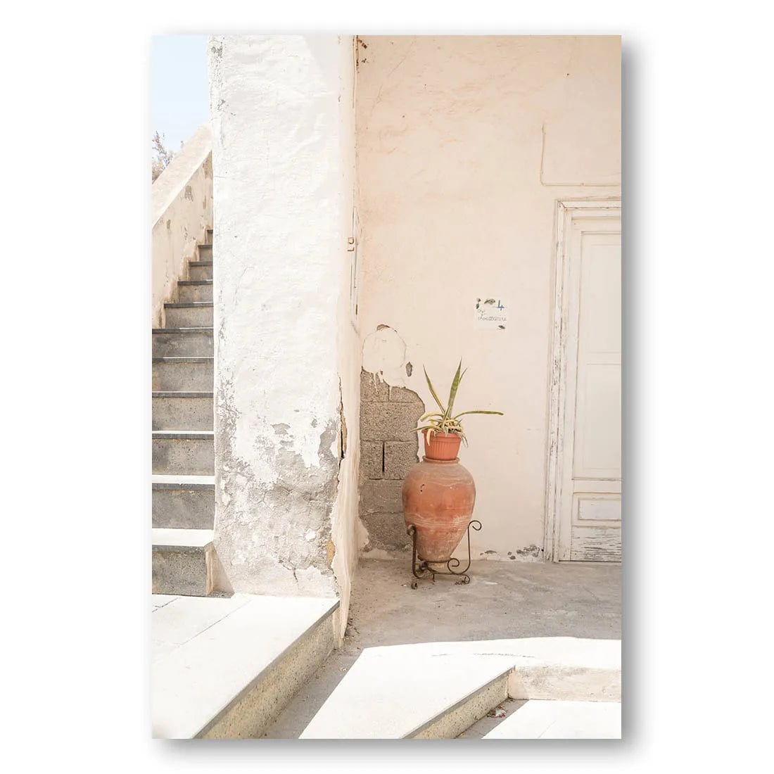 All White Art Print – Stone and Gray