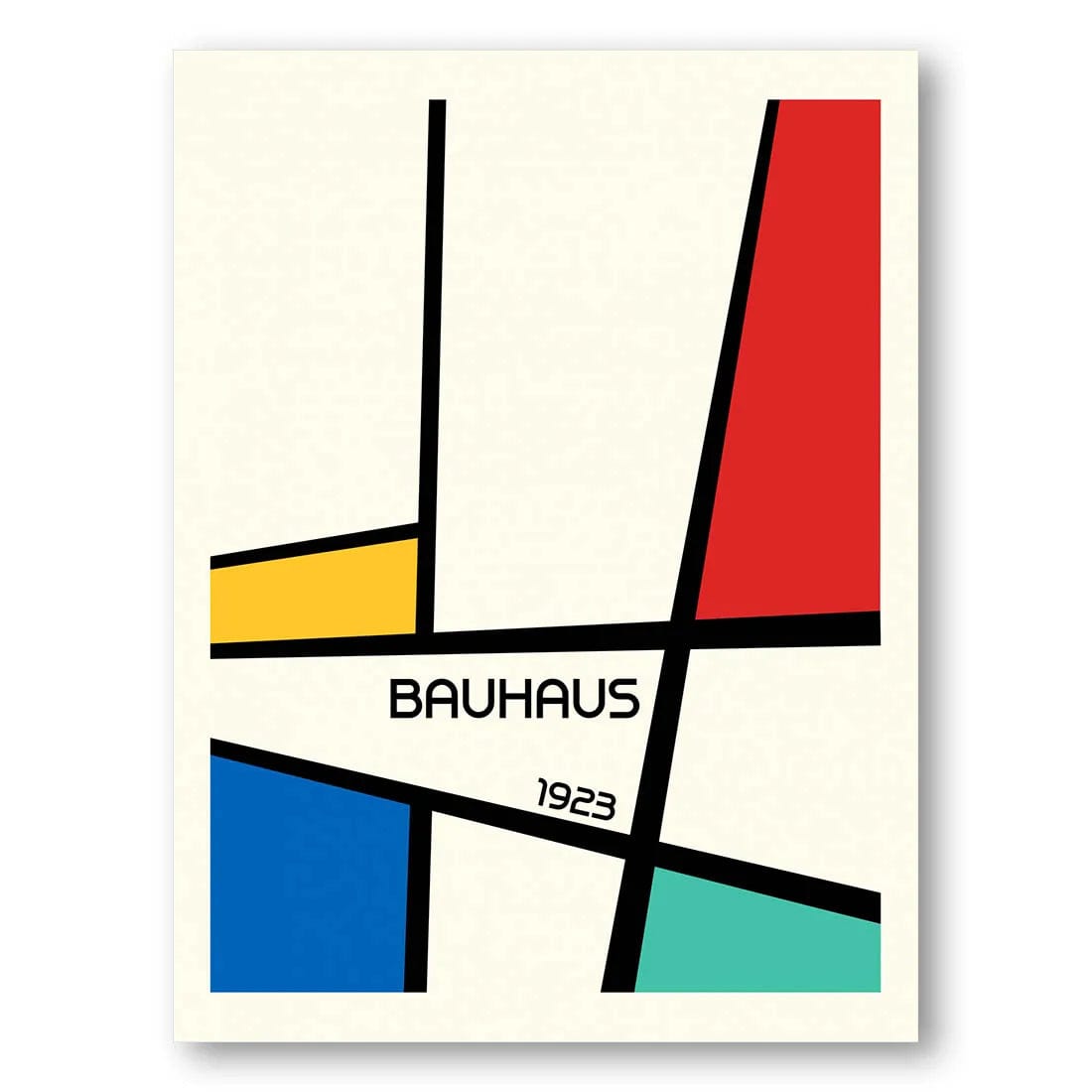 Bauhaus Geometric Squares Art Print – Stone and Gray