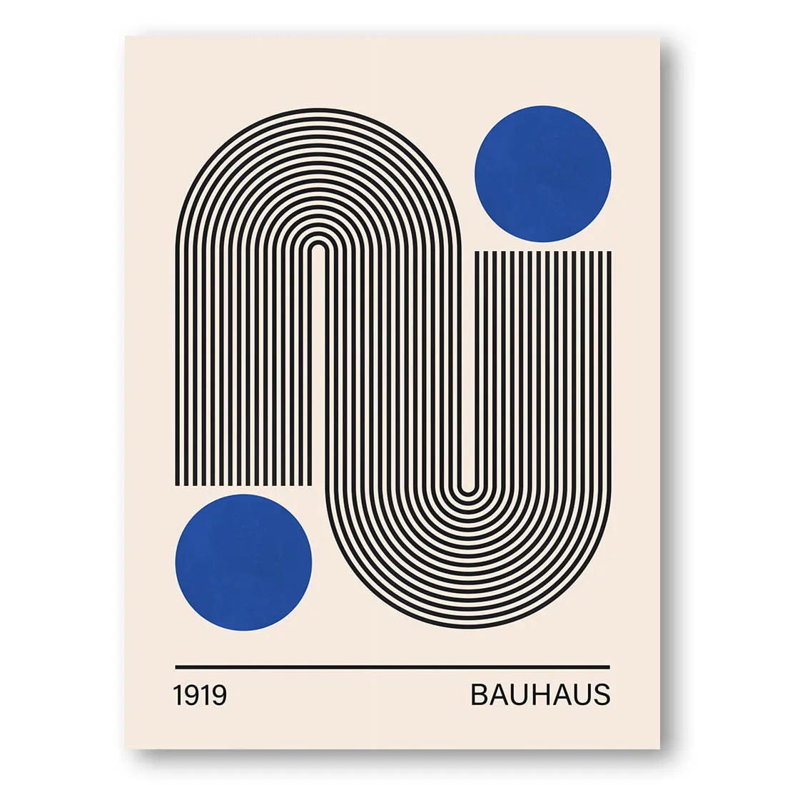 Bauhaus Lines Blue Art Print – Stone and Gray