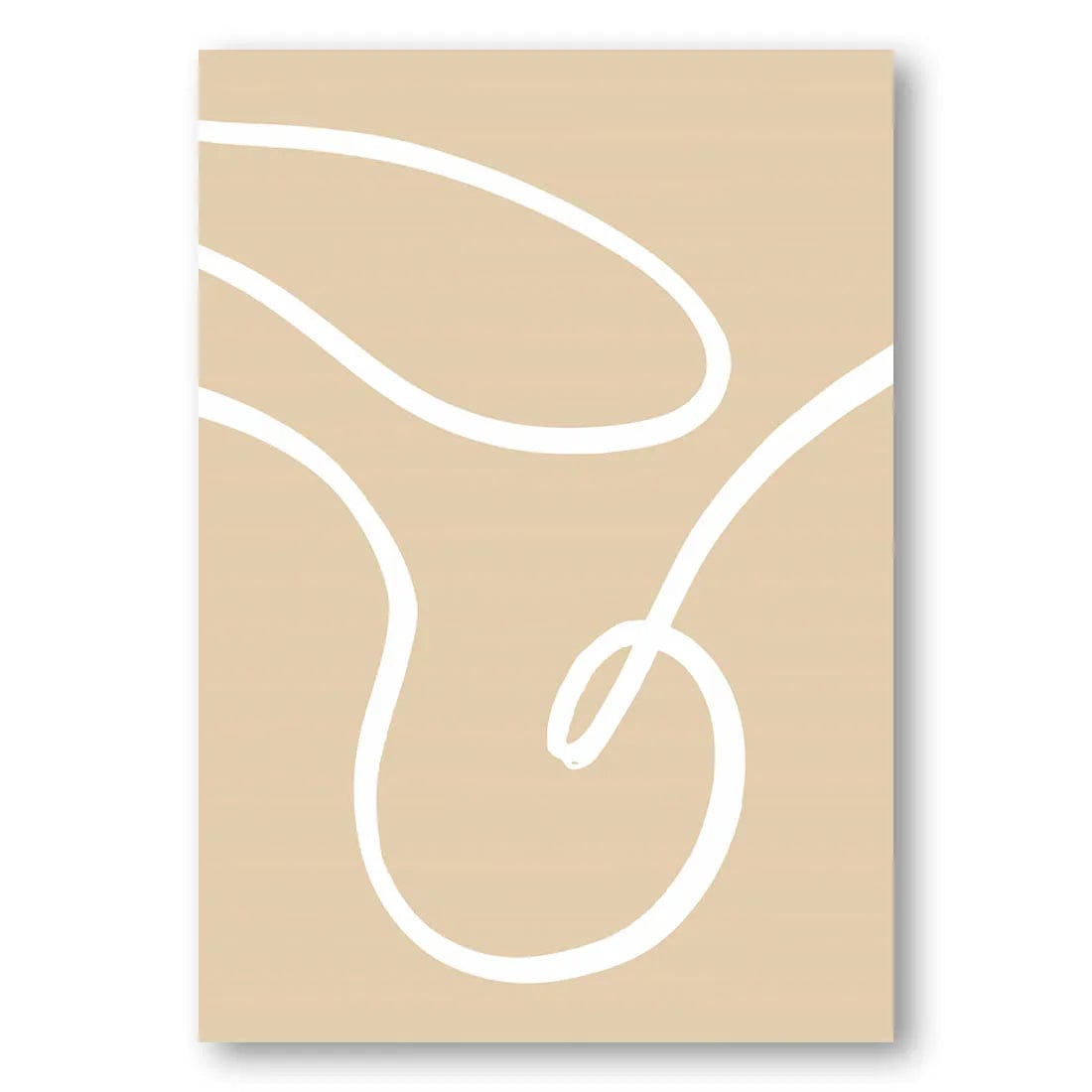 Beige Serene Flow Art Print – Stone and Gray