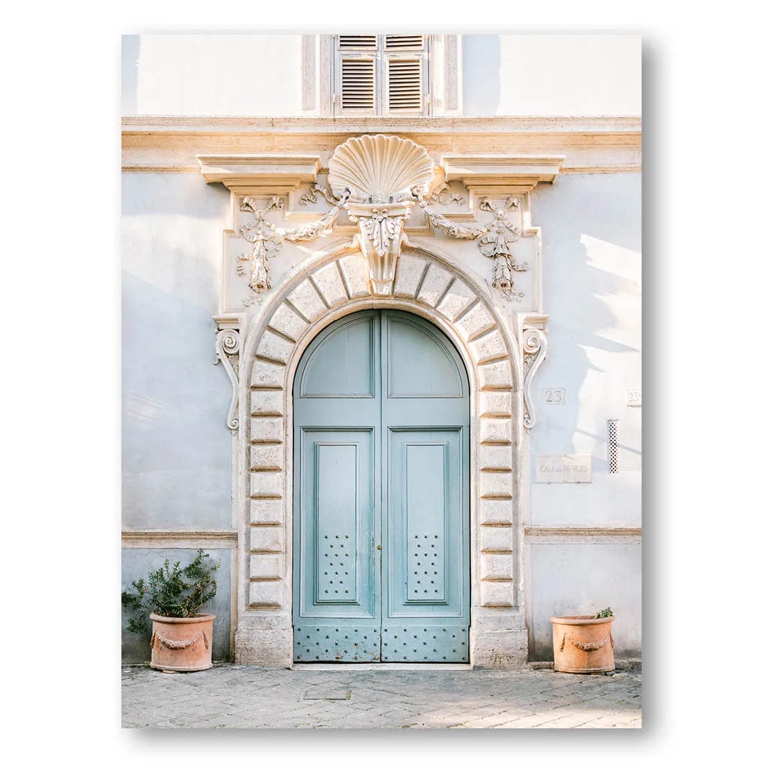 Rome Blue Doorway Photo Print – Stone and Gray