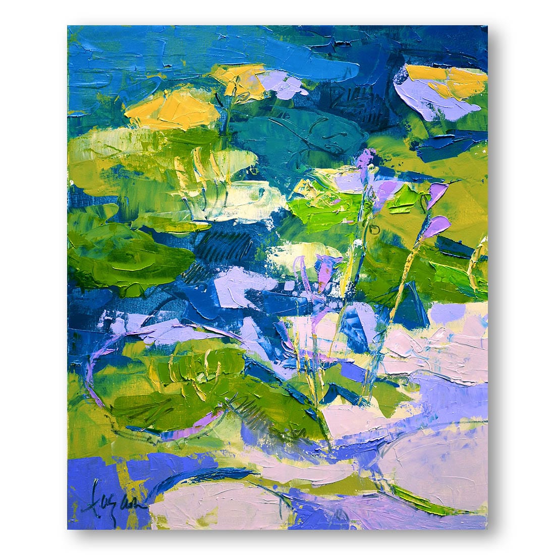 Lily Pond Symphony - Abstract Art Print By Dorothy Fagan – Stone and Gray