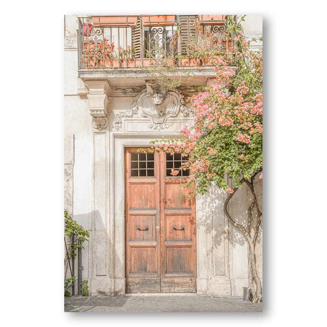 Floral Entry Mediterranean Photo Print – Stone and Gray