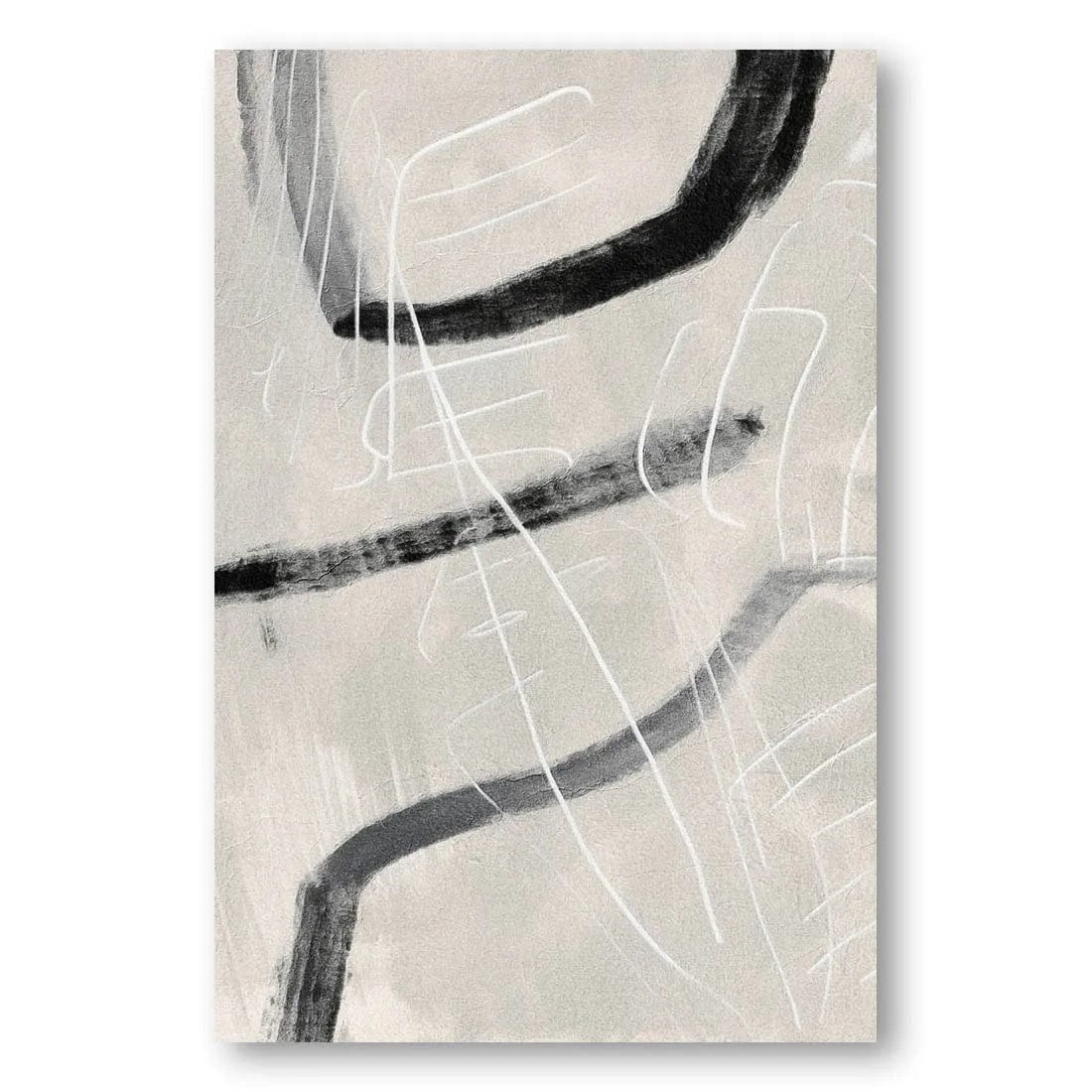 Gestural Lines Art Print – Stone and Gray