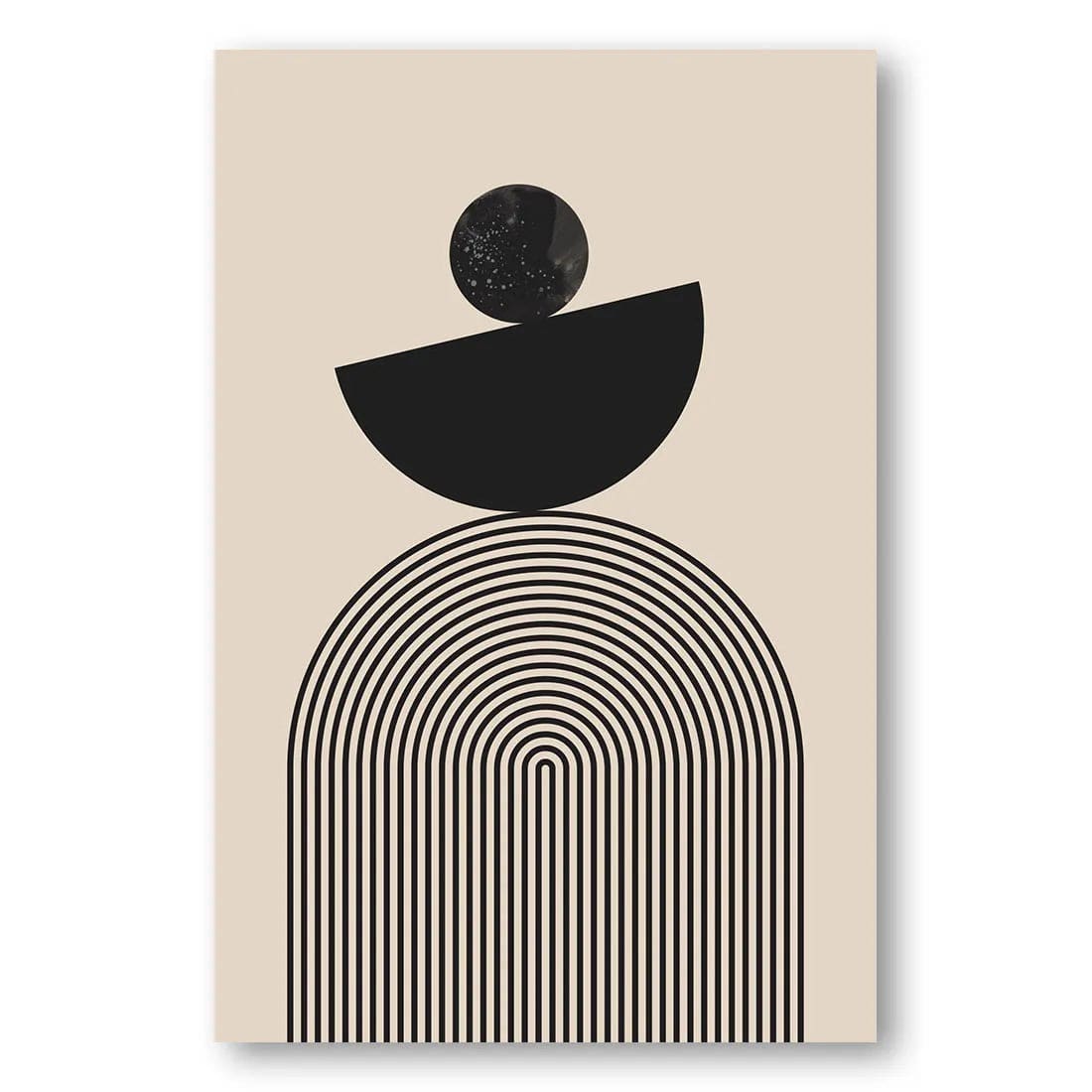 M6 Abstract Balance Art Print – Stone and Gray