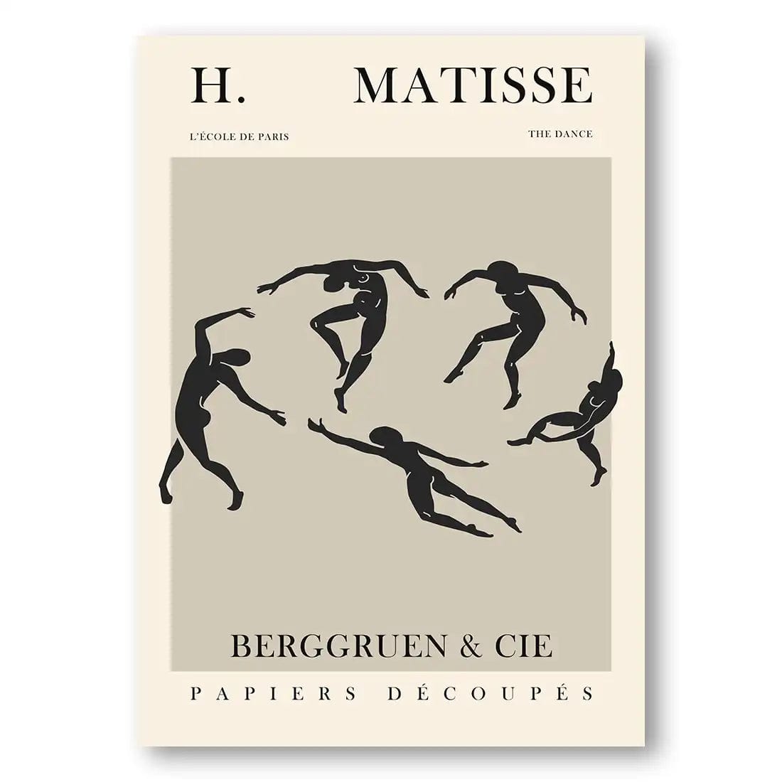 Mid-Century Modern Matisse Women Dancing Art Print – Stone and Gray