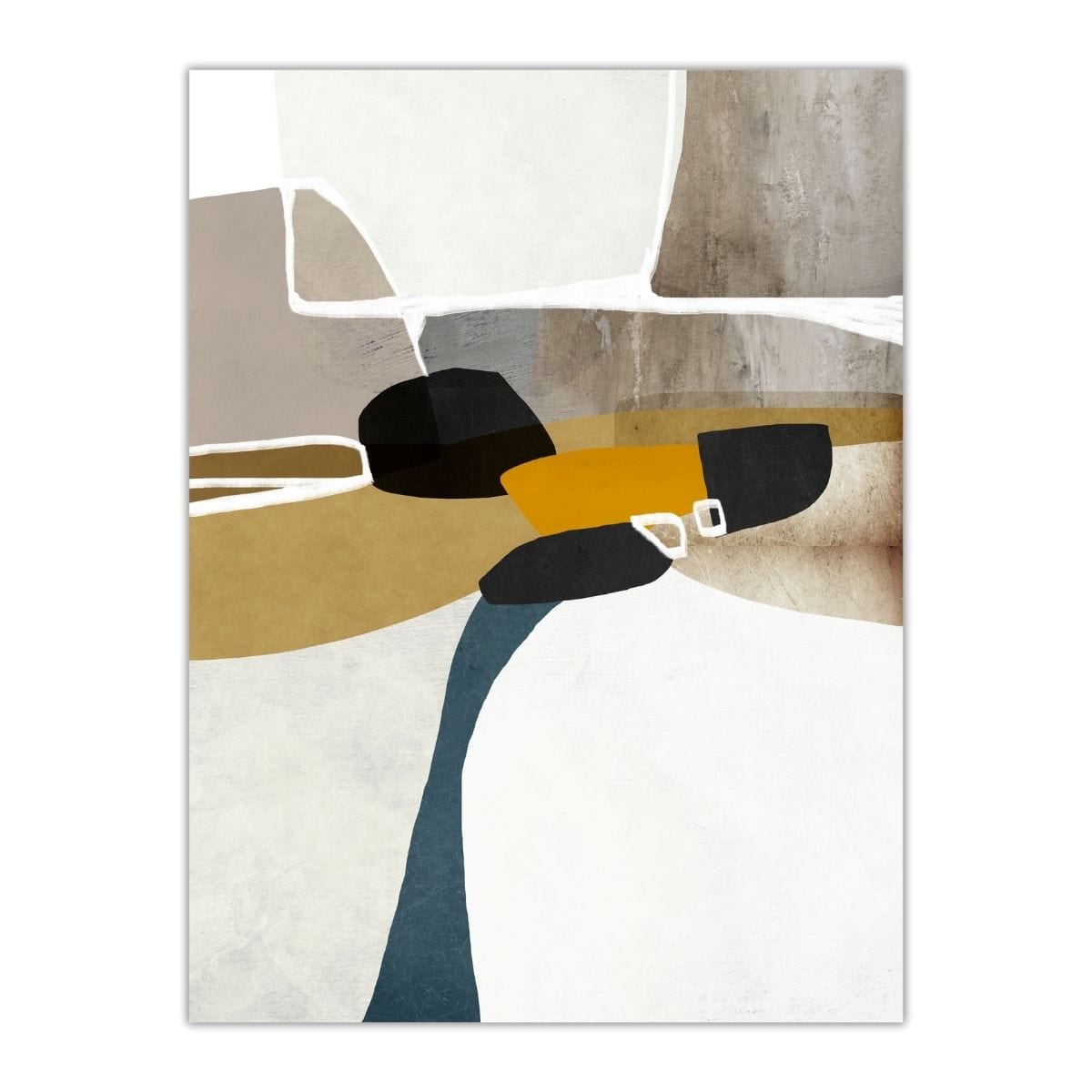 Perspectives in Neutral Abstract Art Print 1 (Portrait) | Custom Sizes ...