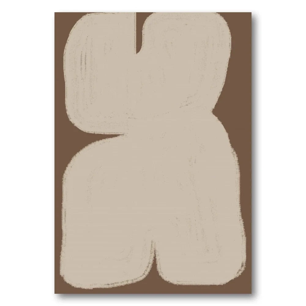 Chocolate Mocha Abstract Harmony Art Print – Stone and Gray