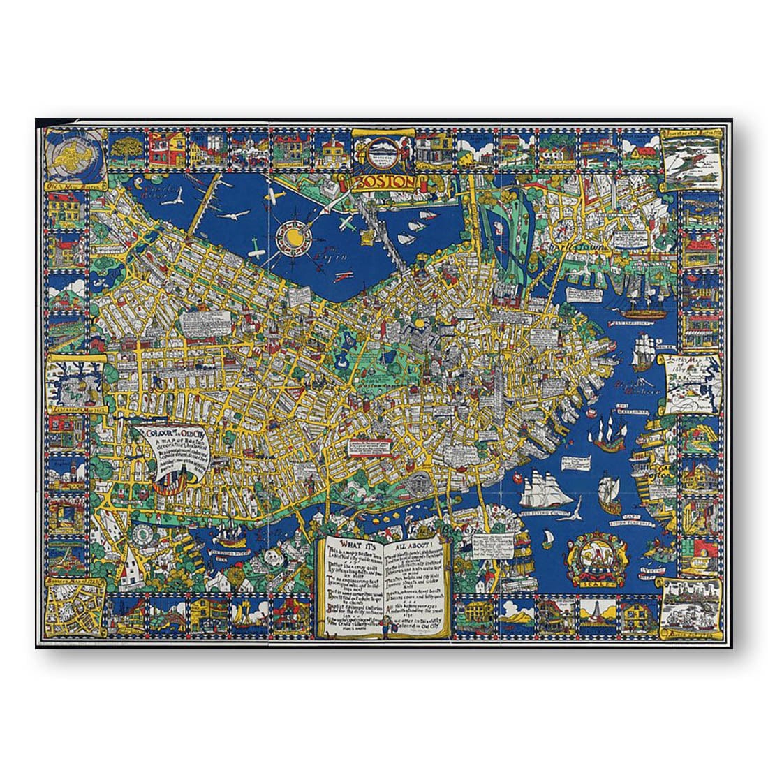 The Colour of an Old City A Map of Boston Decorative and Historical Ar ...