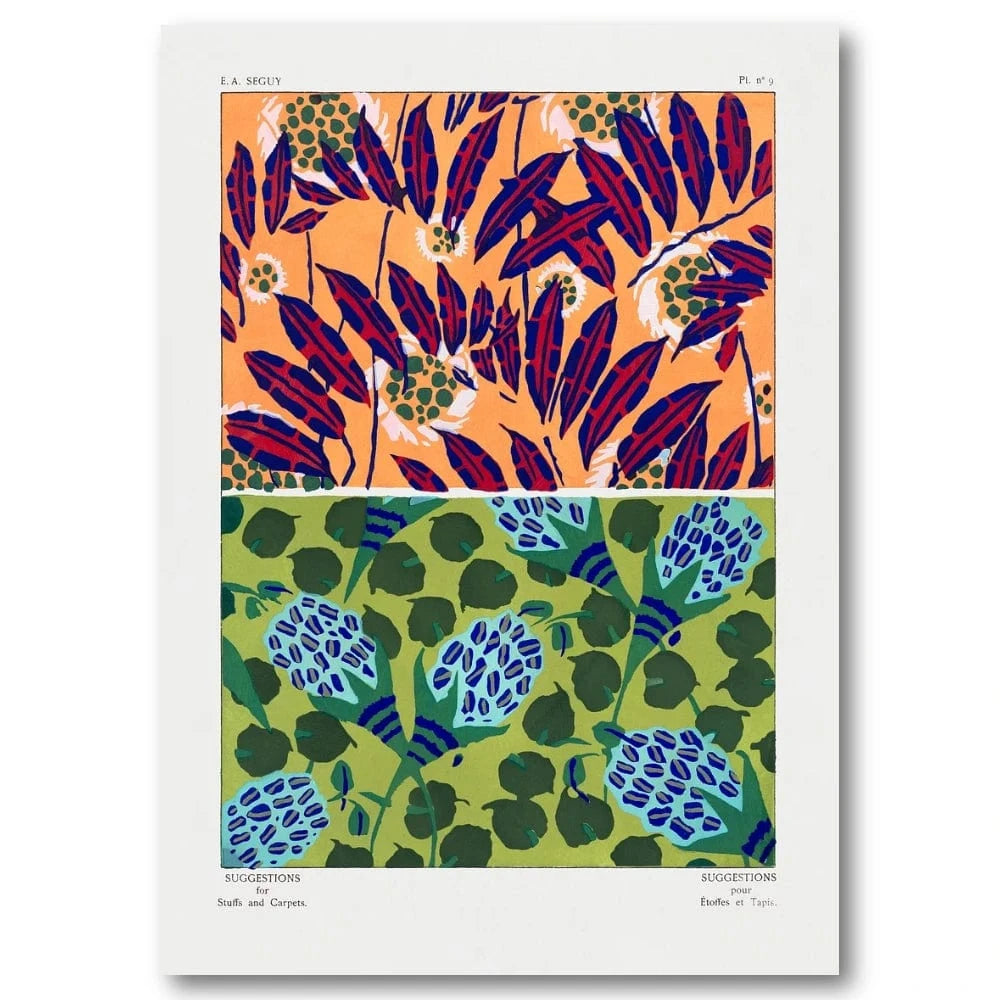 Floral Art Nouveau by Seguy Art Print – Stone and Gray