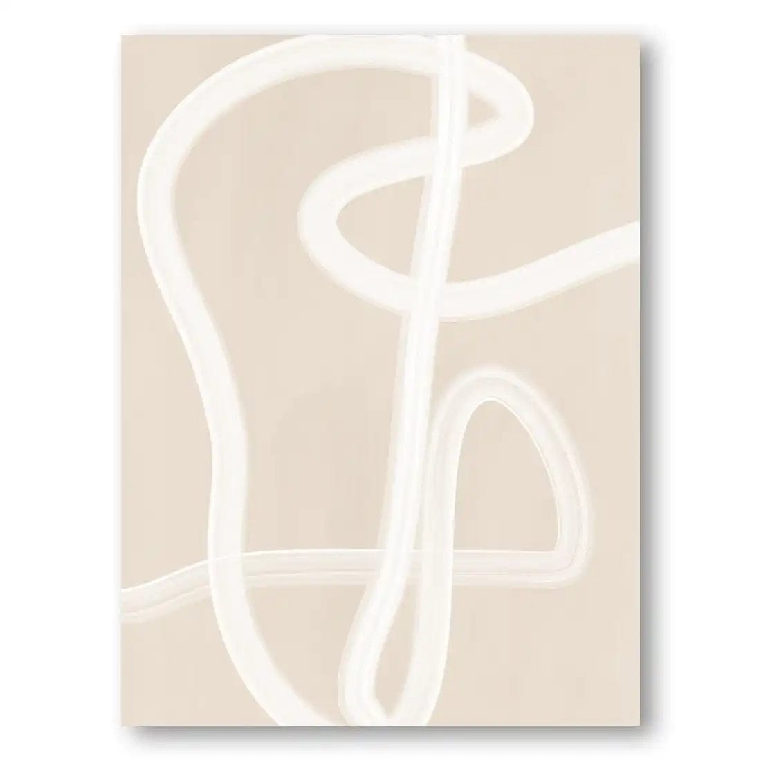 White Brushstrokes in Neutral Abstract Art Print 1 (Portrait) | Custom ...