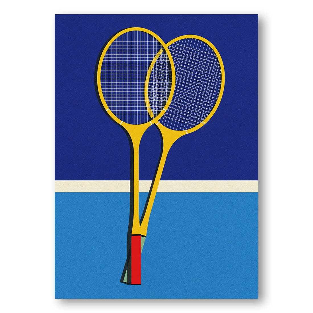 Wooden Badminton Rackets - Art Print – Stone and Gray